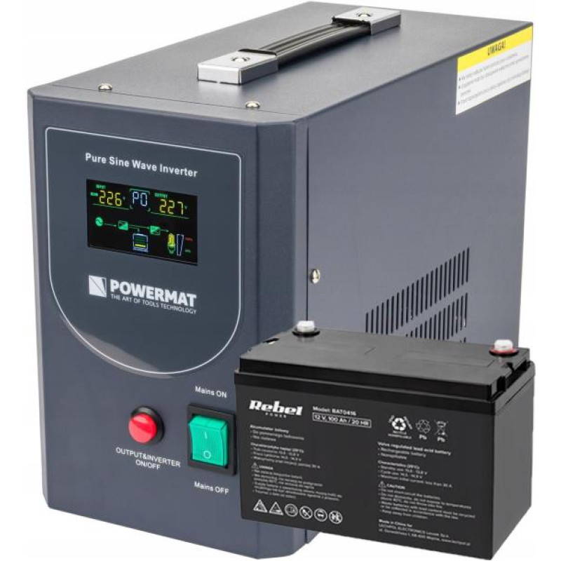 ДБЖ Powermat 800ВА 600Вт з акумулятором GEL 100Ah — Надійне живлення ...